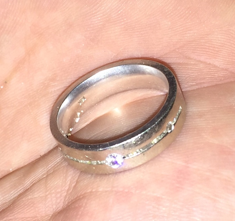 Lost Custom Platinum Wedding Ring .. Laguna Beach, CA. .. Found in Sand