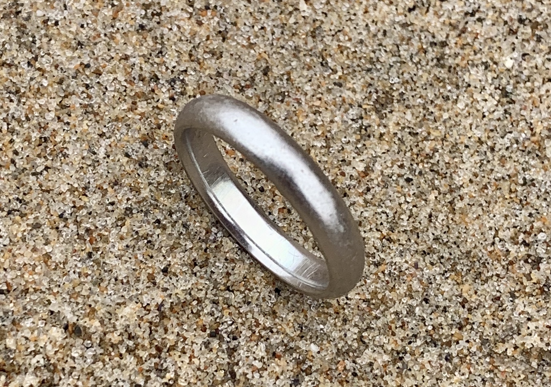 Lost Platinum Wedding Ring Lost in Sand at a Orange County, CA. Beach ...