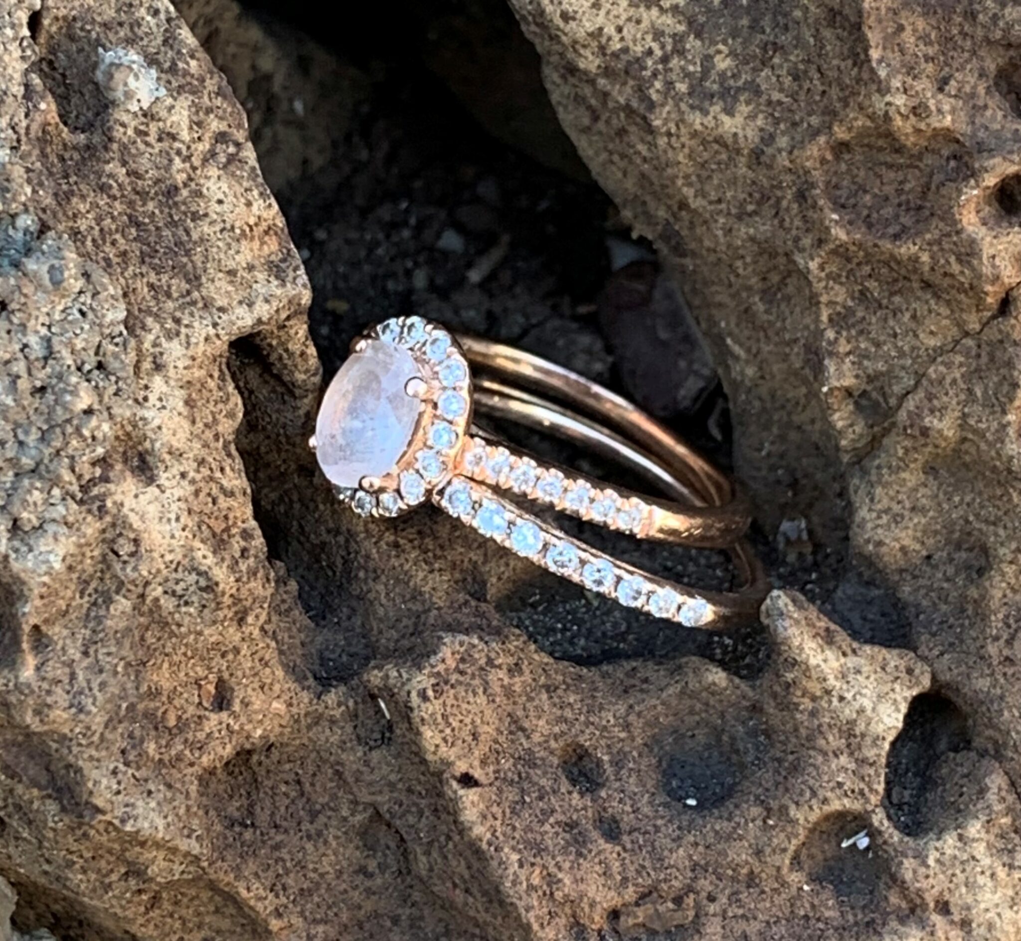 Lost Rose Gold and Diamonds Engagement & Wedding Rings at Waimanalo ...