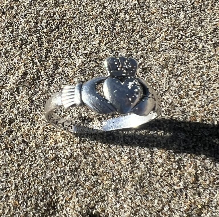 Lost Silver Irish Claddagh Ring Saved from the Sand at SoCal Beach